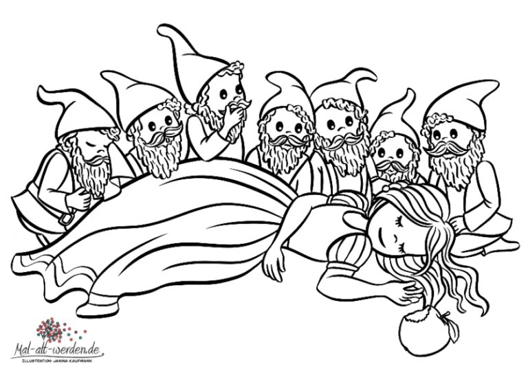 Schneewittchen – Das Märchen als Malvorlage für die Senioren