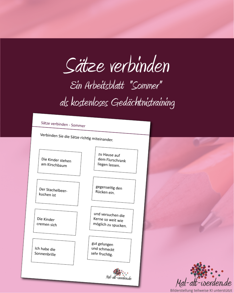Sätze verbinden – Ein Arbeitsblatt zum Thema “Sommer” als kostenloses ...
