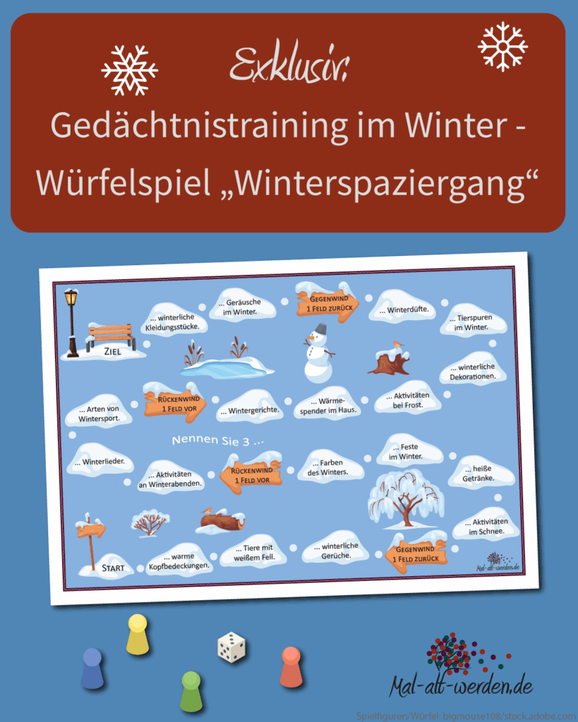 Schneeflocken würfeln. Ein Würfelspiel für den Winter